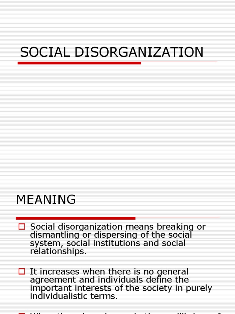 Unit 1 of Social Disorganization | PDF