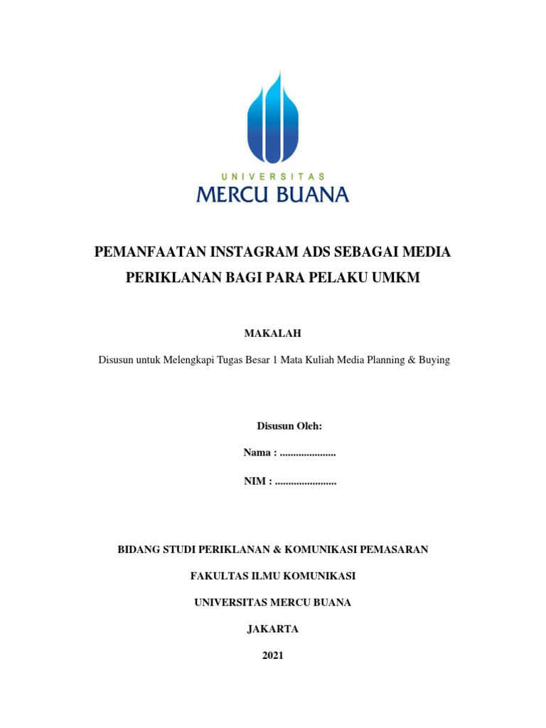 Contoh Tugas Besar 1 Media Planning Buying | PDF