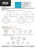 Engineering Drawing Exam Sample 1 | PDF