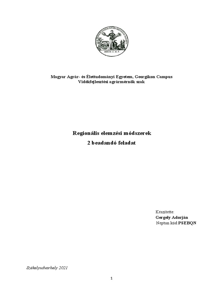 Beadandó 2 | PDF