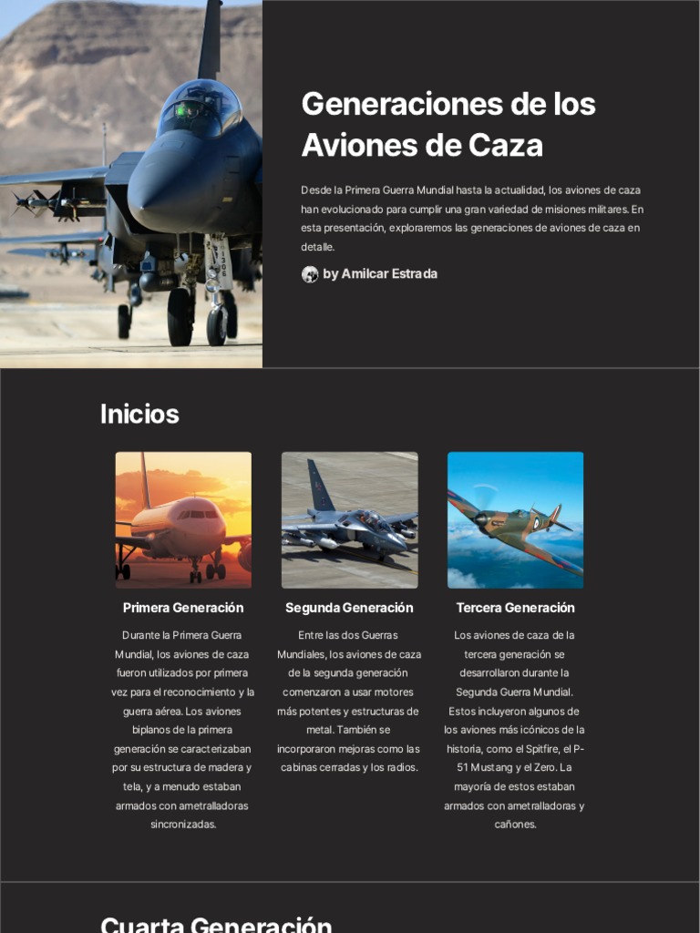 Generaciones de Los Aviones de Caza | PDF | Avión de combate | Aviación
