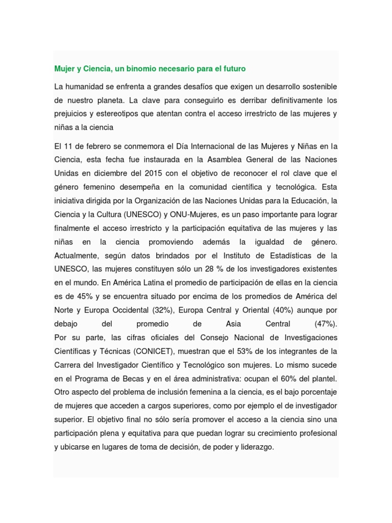 PDF Mujer y Ciencia | PDF
