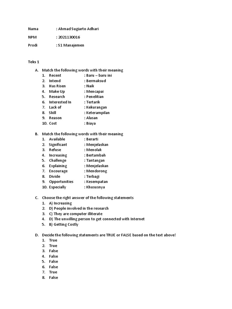 Vocabulary Matching and Sentence Completion | PDF | Art