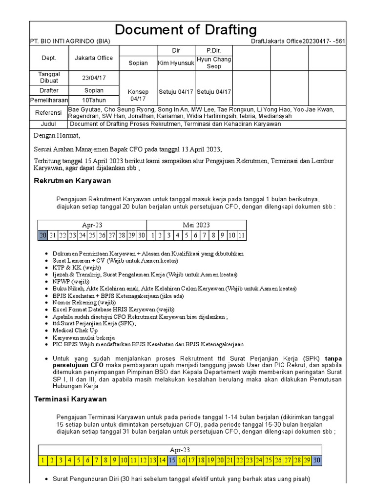 Proses Rekrutmen & Terminasi BIA | PDF | Karier & Perkembangan