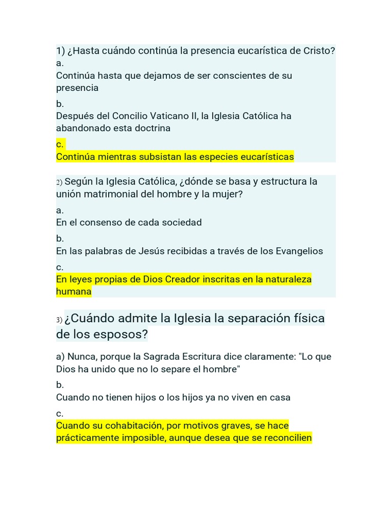 Examen 26:01: 23 | PDF | eucaristía | Bautismo Examen 26:01: 23 | PDF | eucaristía | Bautismo
