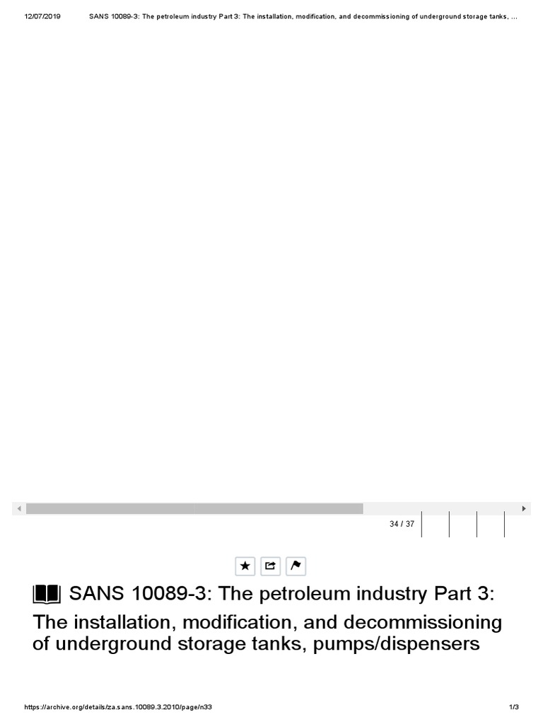 SANS 10089-3: Underground Tank Standards | PDF