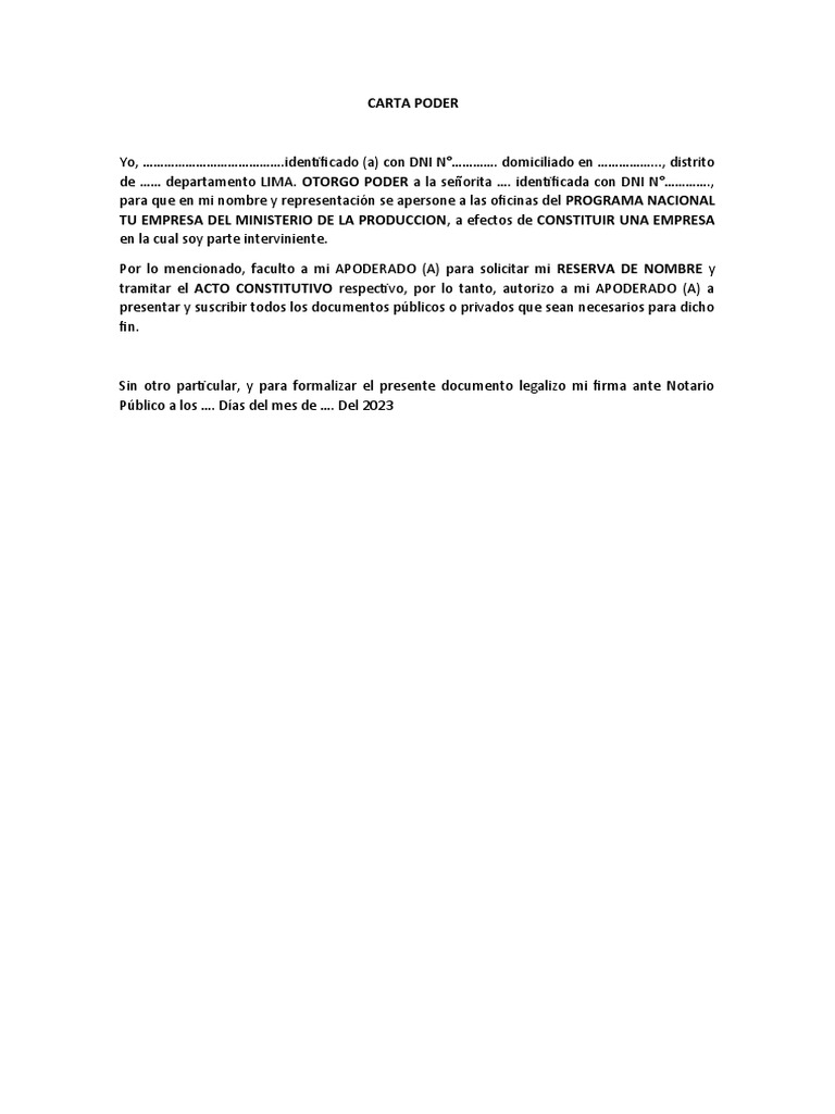 Carta Tramite Produce | PDF