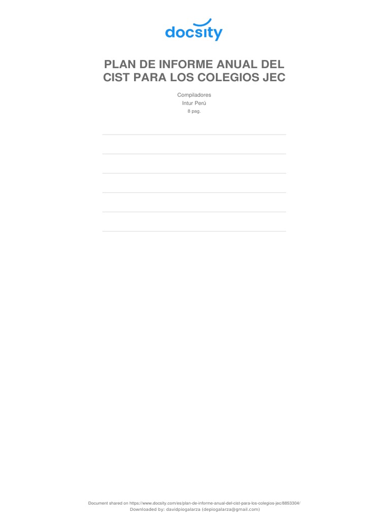 Docsity Plan de Informe Anual Del Cist para Los Colegios Jec | PDF | Enseñando | Maestros