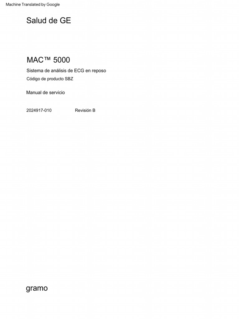 Mac - 5000 Manual de Servicio Traducido | PDF | Energia General ...