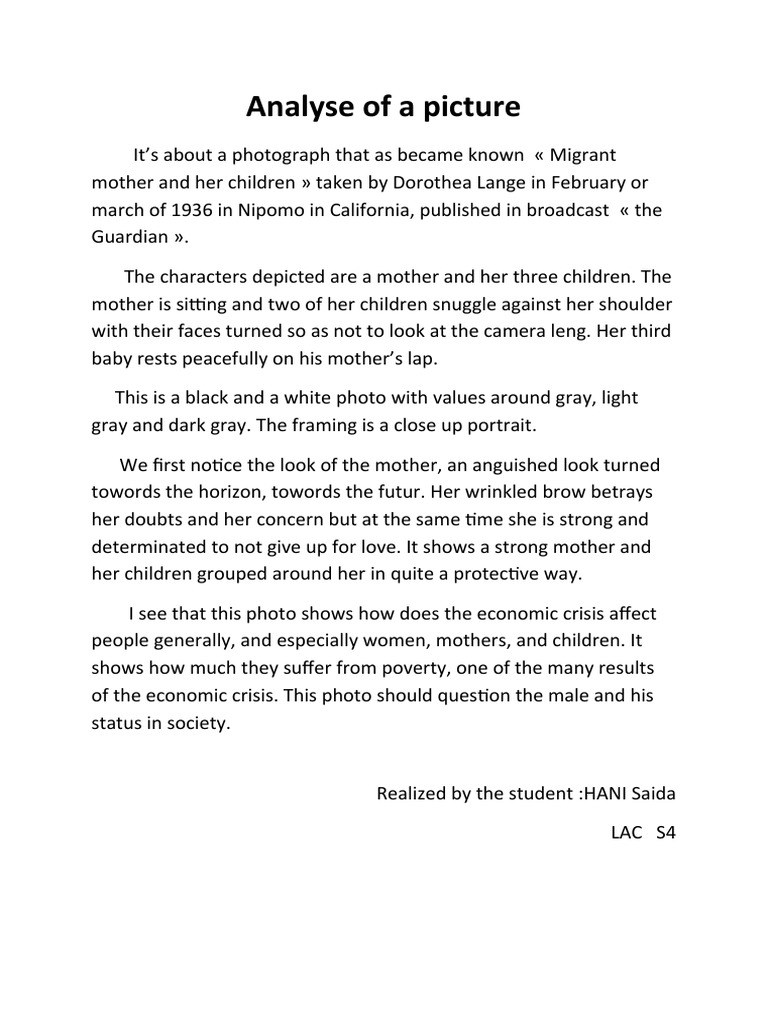 Analyse of A Picture | PDF