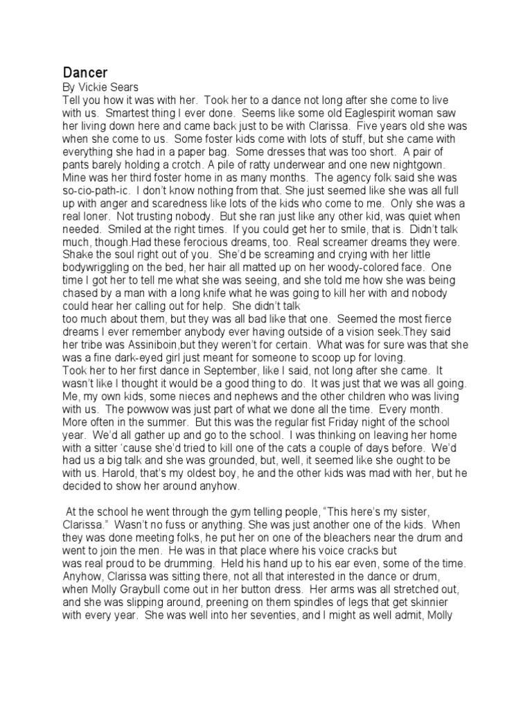 Dancer by Vickie Sears (Short Story) | PDF