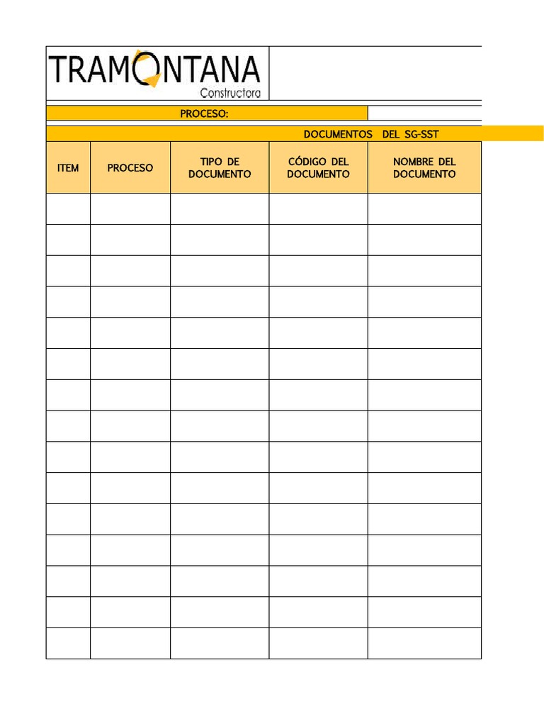 SST-FR-01 Listado Maestro de Control y Distribucion de Documentos | PDF