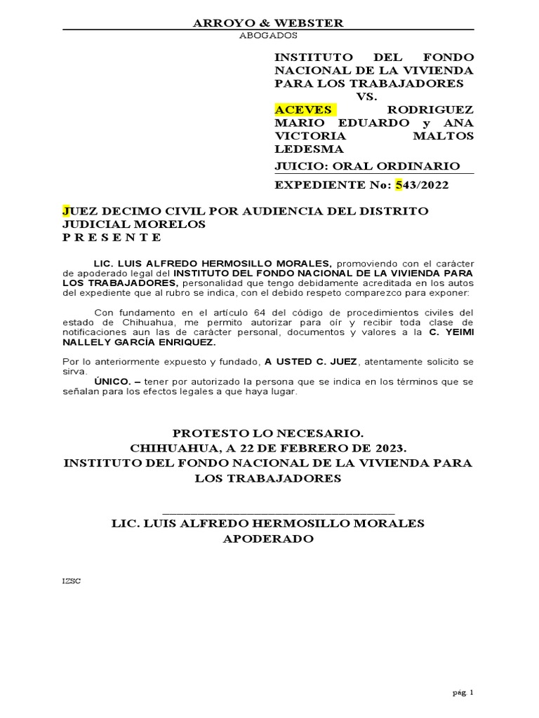 Autorizacion Infonavit | PDF