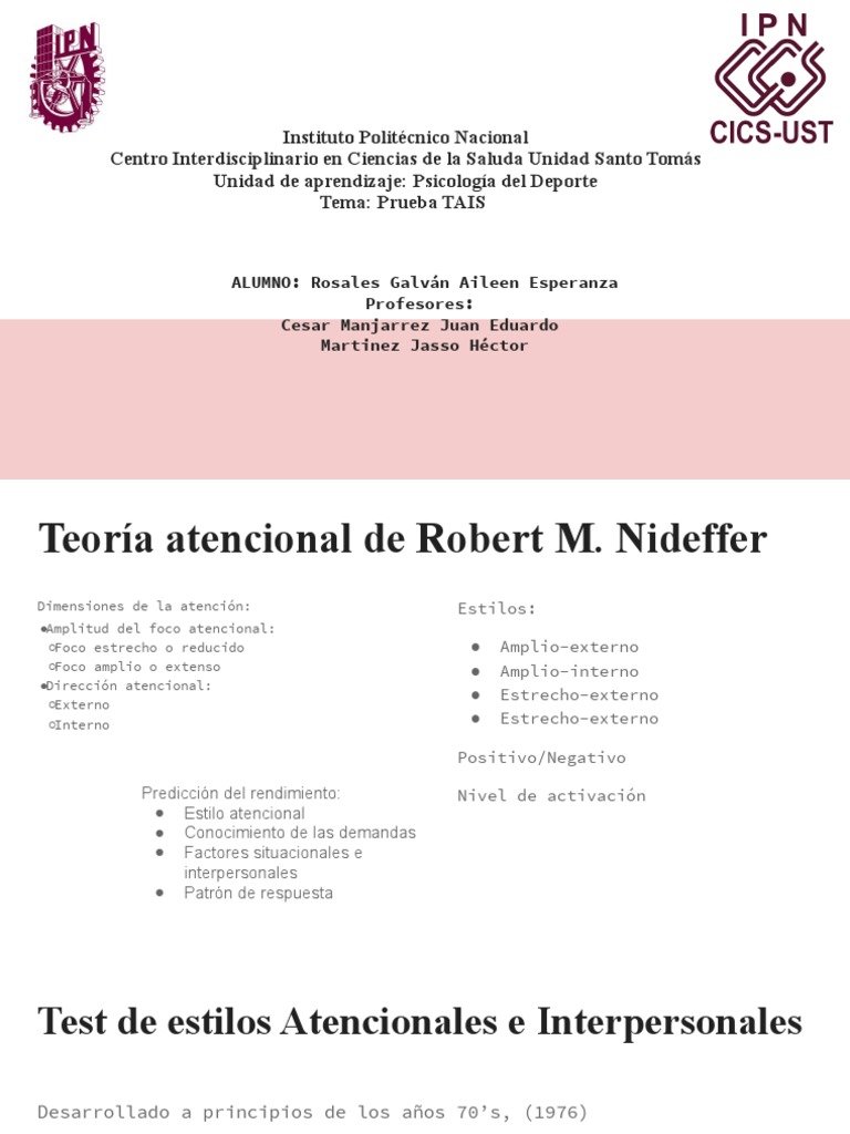 Prueba TAIS | PDF | Validez (Estadísticas) | Comportamiento
