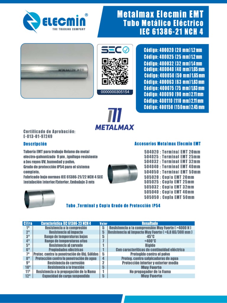 Metalmax Elecmin EMT | PDF