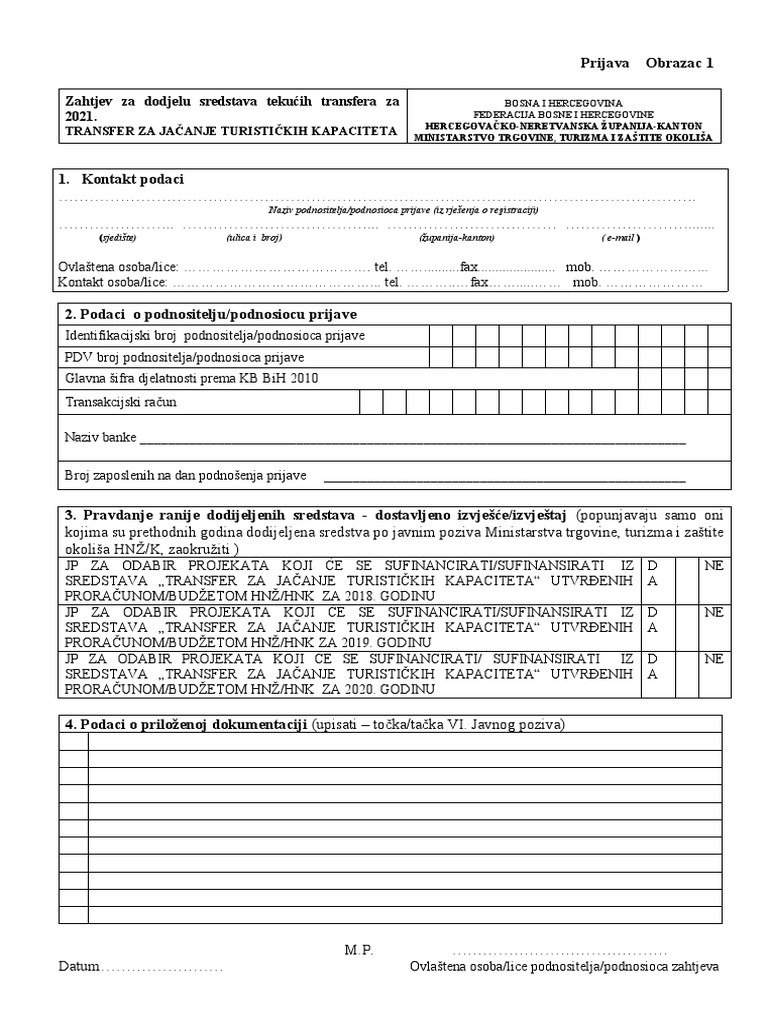 Obrazac 1 | PDF