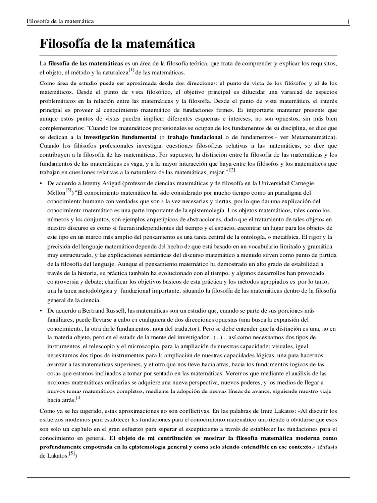 Filosofia de Las Matematicas | PDF | Axioma | Conocimiento