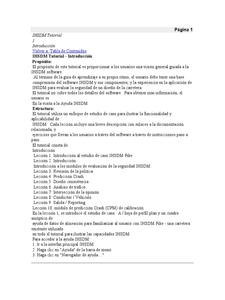 IHSDM Tutorial - Introducción | PDF