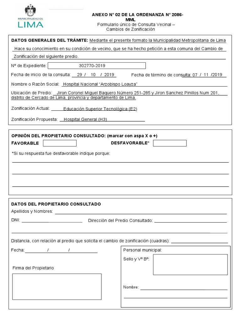 Formulario Unico 1 Pdf