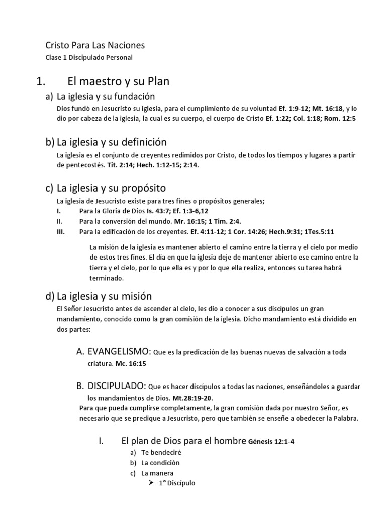 Discipulado Personal Alumnos Clase 1 | PDF | Iglesia cristiana | Gran ... Discipulado Personal Alumnos Clase 1 | PDF | Iglesia cristiana | Gran ...