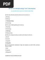 Pathophysiology MCQ With Answers PDF | PDF | Anemia | Tissue (Biology)