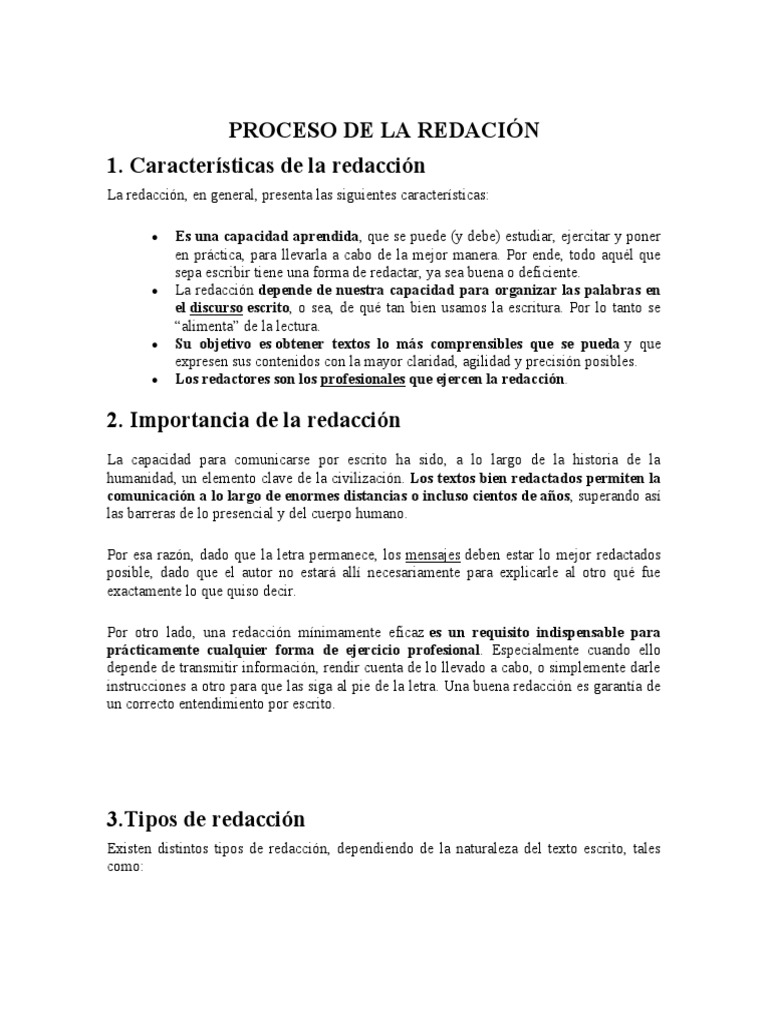 Características de La Redacción 2 | PDF | Escritura | Comunicación