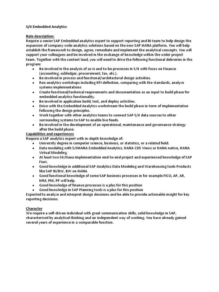 S4 Embedded Analytics | PDF | Analytics | Data