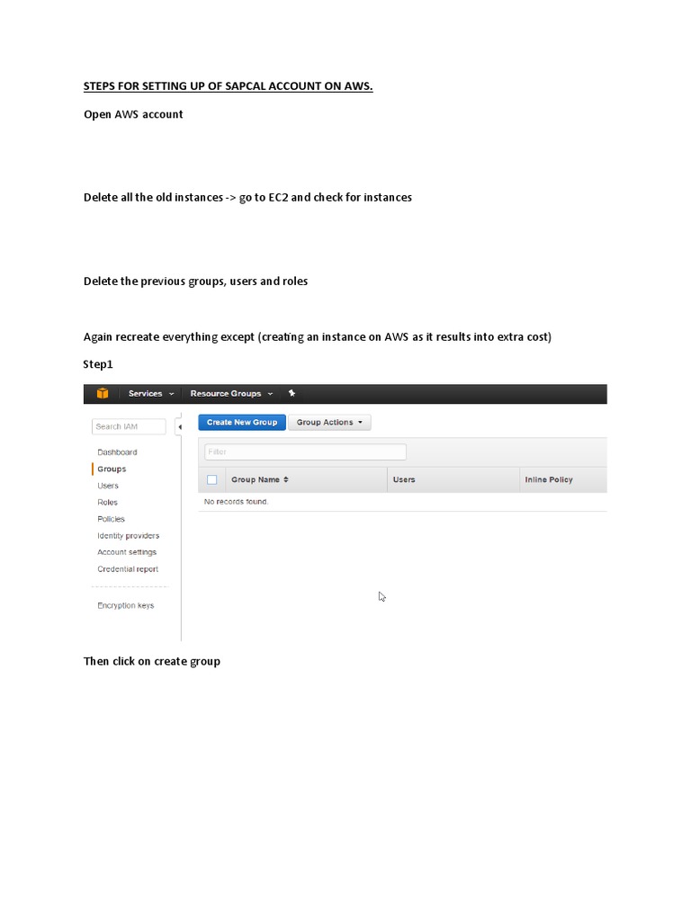 Open AWS & SAP Cal Set Up | PDF