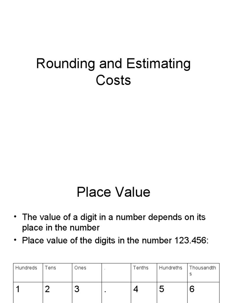 09 - Rounding and Estimating Costs | PDF