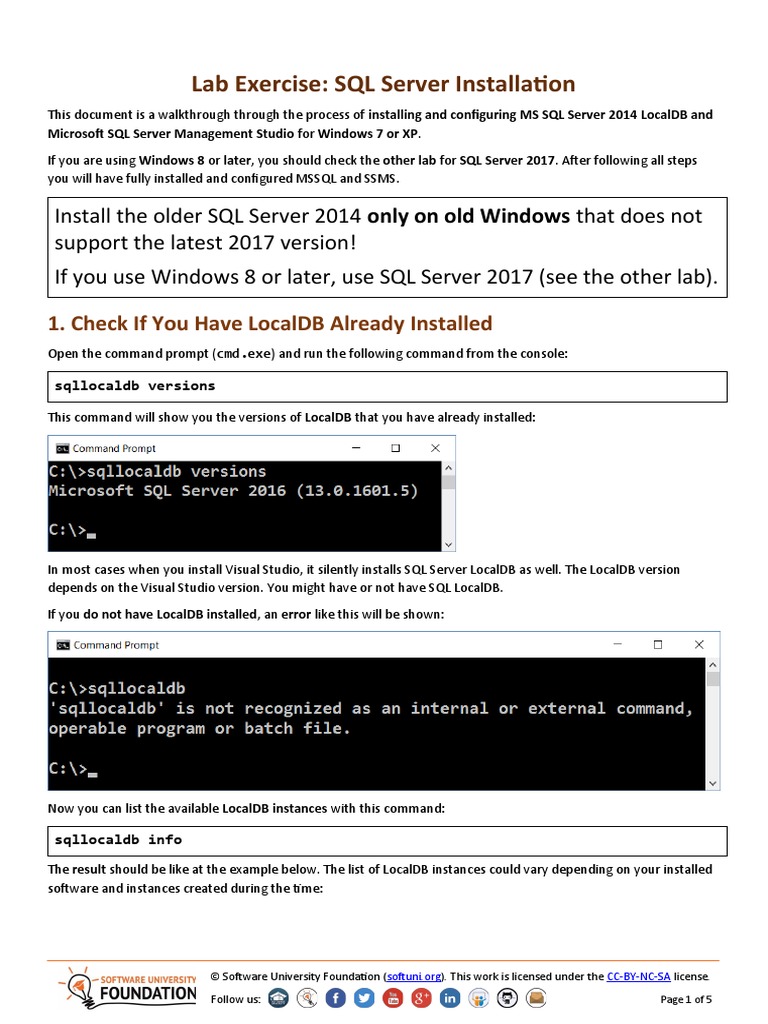 Database-Introduction-Installation-Guide-Win7 | PDF | Microsoft Sql Server | Microsoft Windows