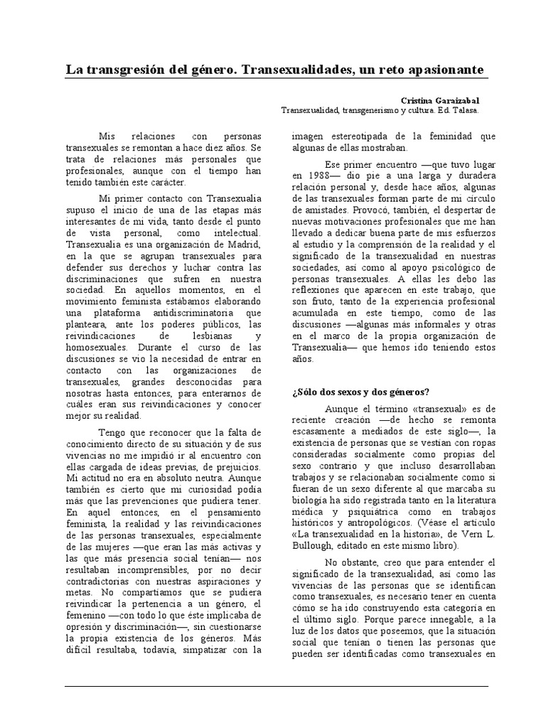 La Transgresion Del Genero | PDF