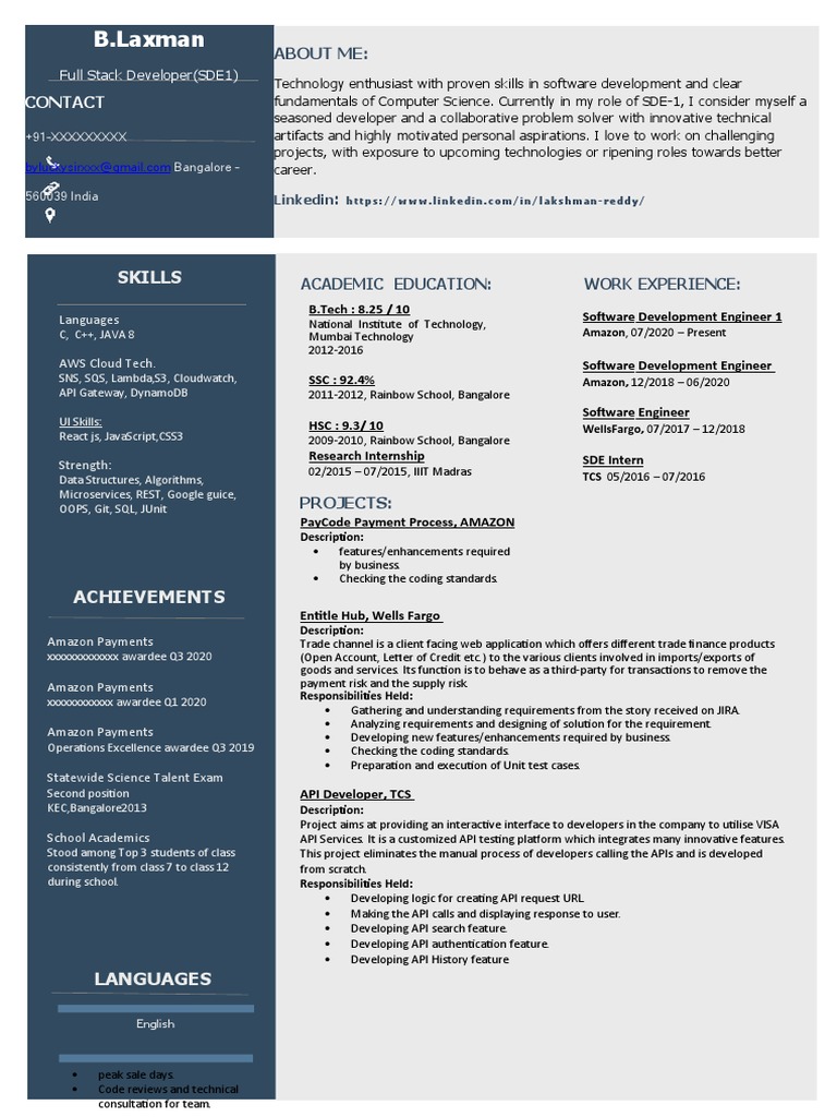 Lucky Amazon Resume | PDF | Amazon Web Services | Software