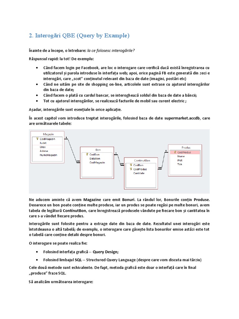 2 - 3 - Recapitulare Access - Interogari V01 | PDF