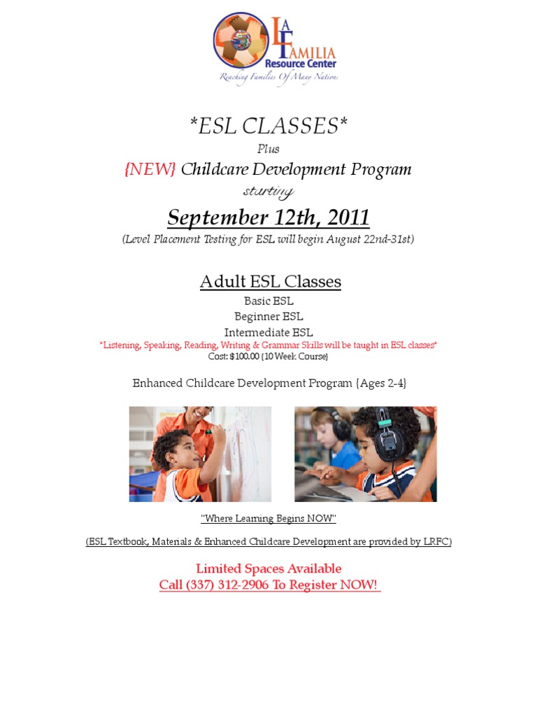 ESL Classes with Childcare Program | PDF