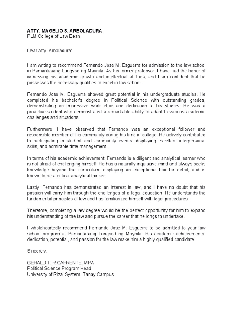 Copy-Reco Letter PLM | PDF | Wellness