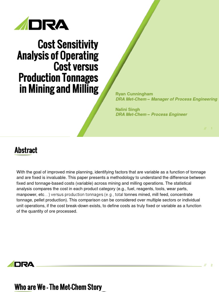 Cost Sensitivity in MTL Mining Operations | PDF