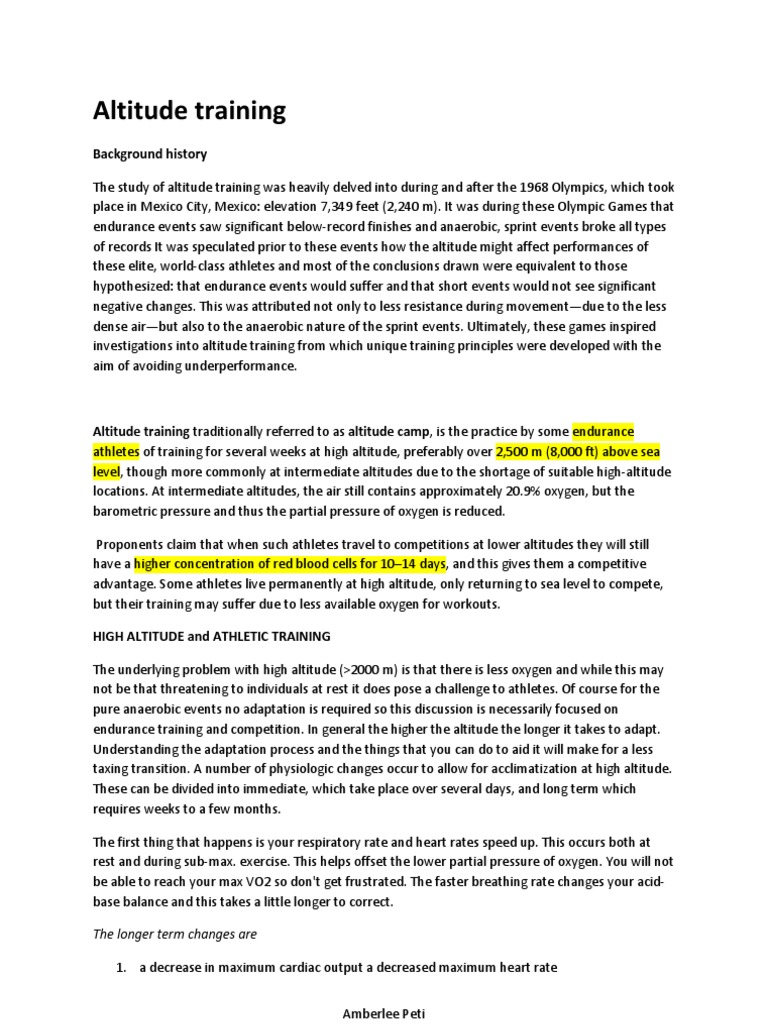 Understanding Altitude Training Benefits | PDF | Clinical Medicine ...