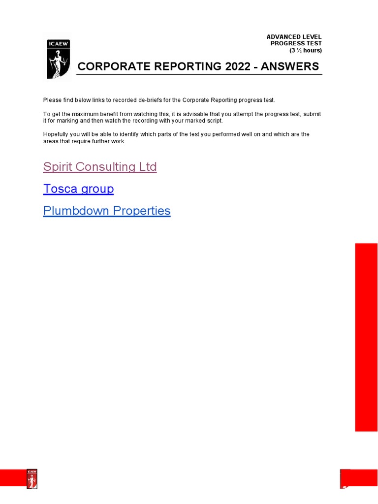 MOCK ANSWERS - Kaplan | Download Free PDF | Fair Value | Goodwill (Accounting)