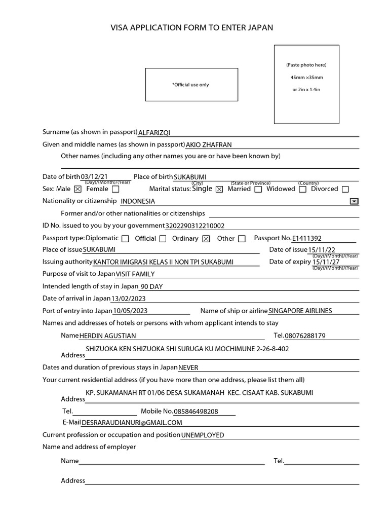 application-form-april-2022akio | PDF | Travel Visa | Prostitution
