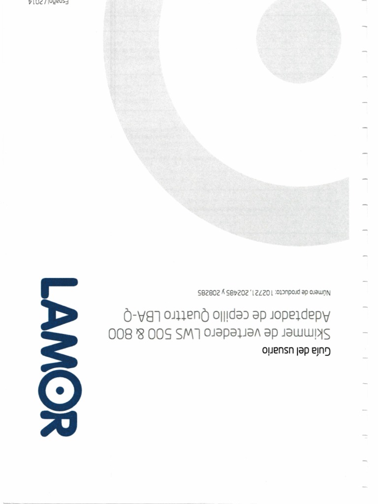 Manual Español Lamor Lamor Brush Adapter Quattro (Weir Skimmer) | PDF