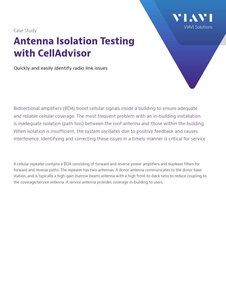 Antenna Isolation Testing Celladvisor Case Studies en | PDF | Antenna ...