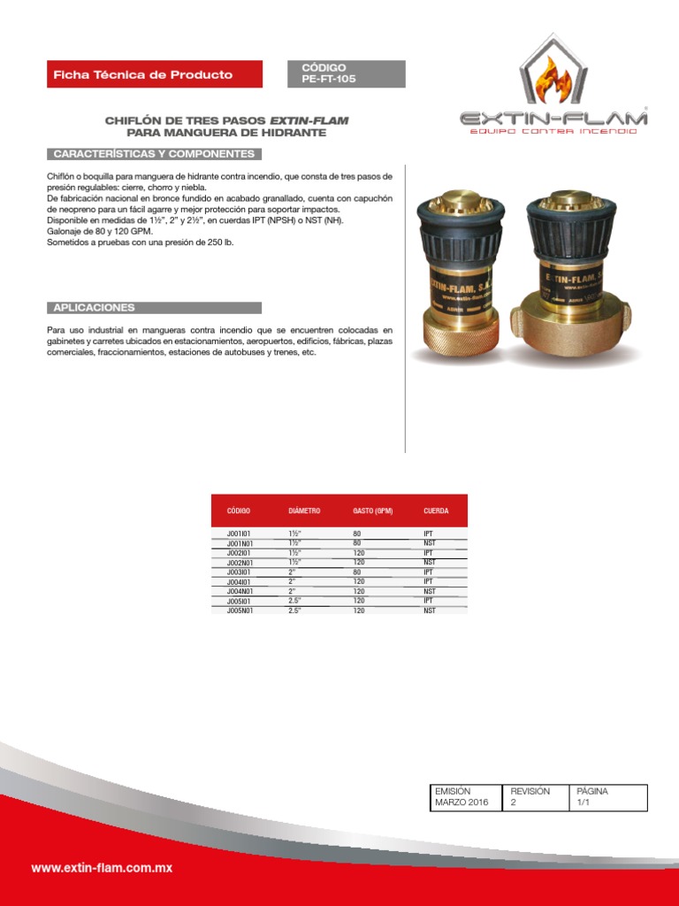 Chiflon para Contra Incendio | PDF