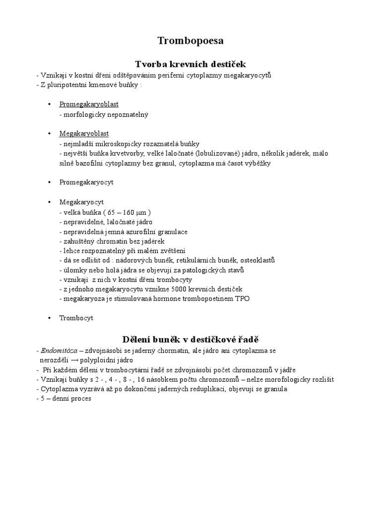 Trombocyty - Hotovo | PDF