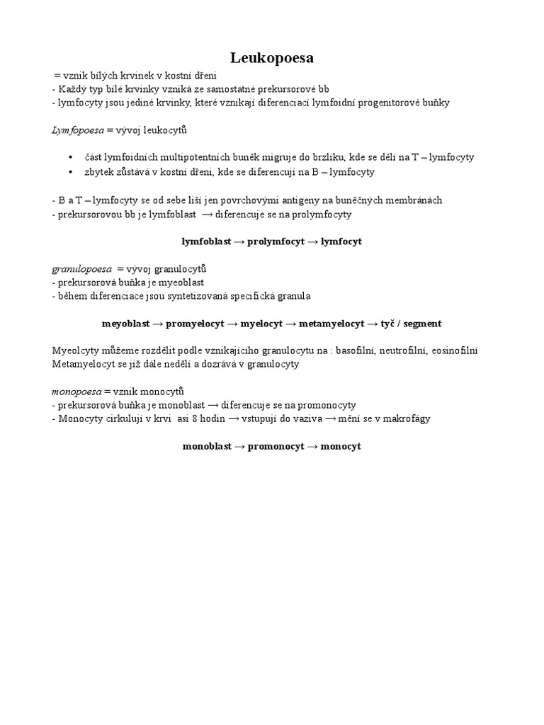 Granulopoesa - Hotovo | PDF