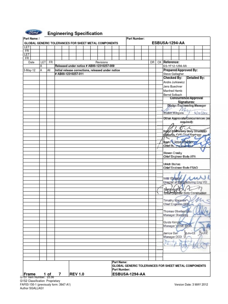 Esbu5a 1294 Aa | PDF | Engineering Tolerance | Extrusion