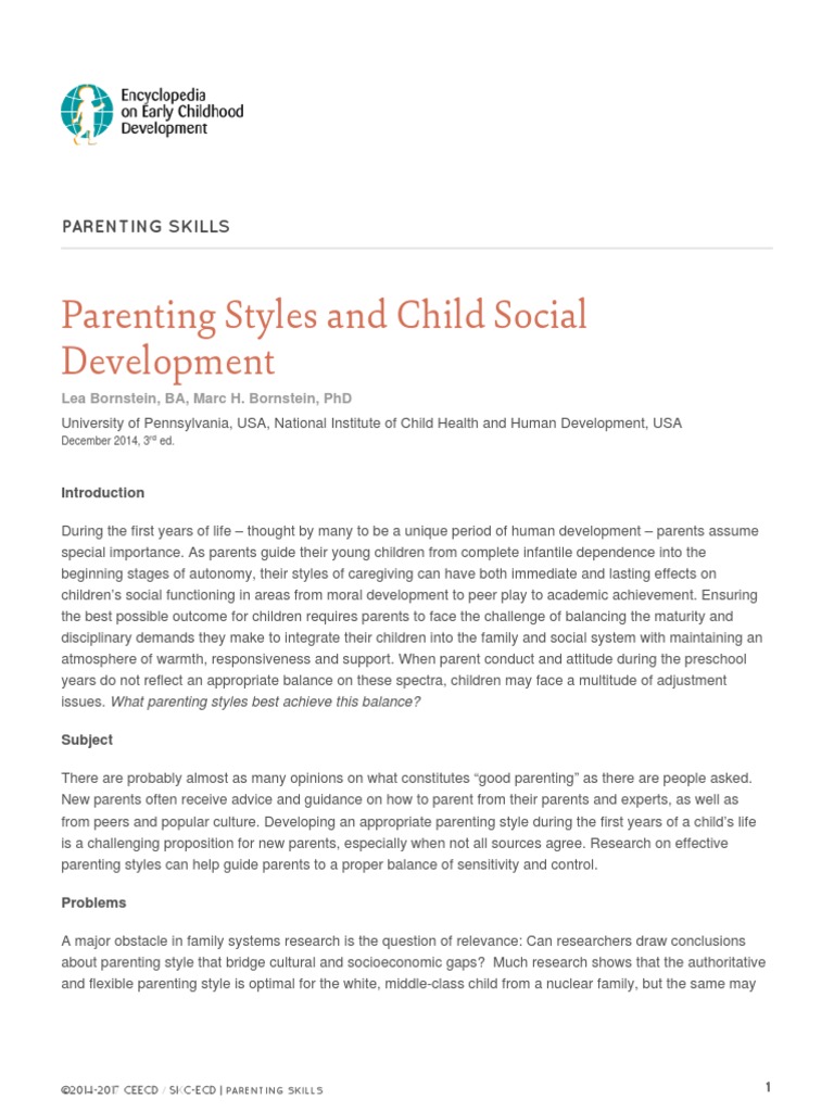 Parenting Styles and Child Social Development | PDF | Parenting | Adolescence