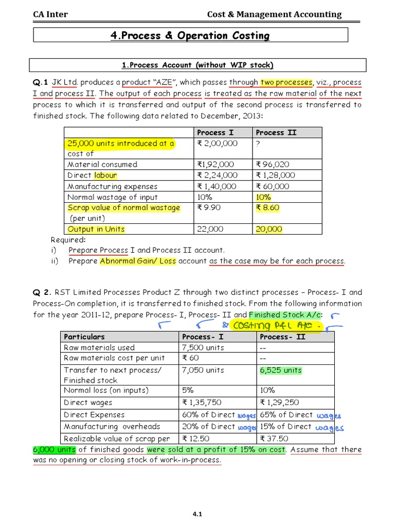 4 Process Costing | PDF | Cost | Management Accounting