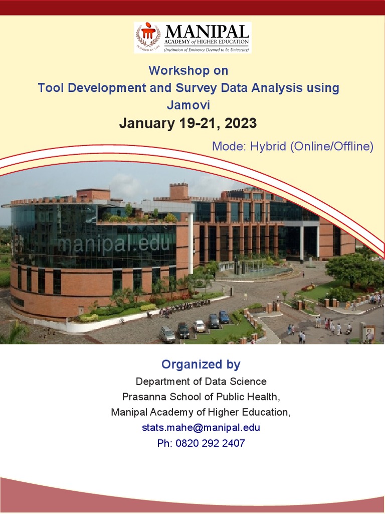 Workshop On Tool Development and Survey Data Analysis Using Jamovi 2023 ...
