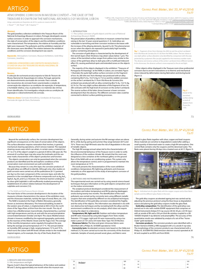 Atmospheric Corrosion in Museum Context | PDF | Corrosion | Fluorescent ...