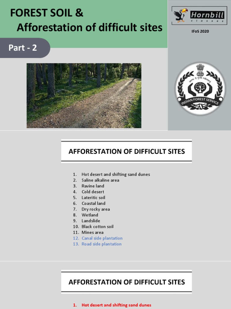 Afforestation of Difficult Sites | PDF | Soil | Desert